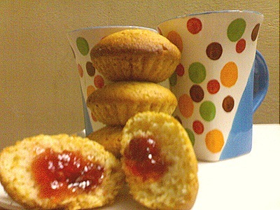 in love with food: PLUMP JAM FILLED MUFFINS